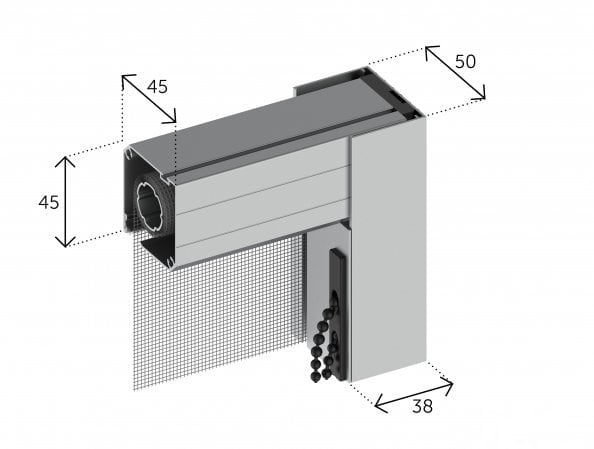 Aluminum fittwed fly screen with chain driven - 50 Chain Driven