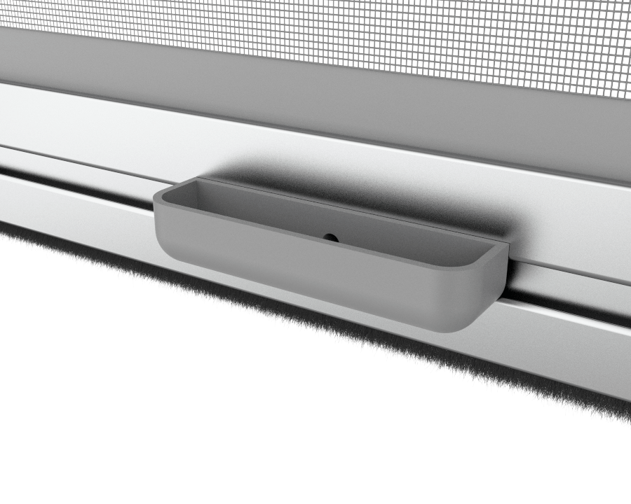 Aluminum roll-up fly screen with reduced fixing space - Kitver