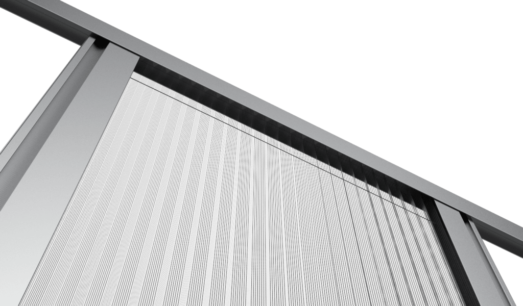 Double-opening pleated aluminum fly screen - Miniamby